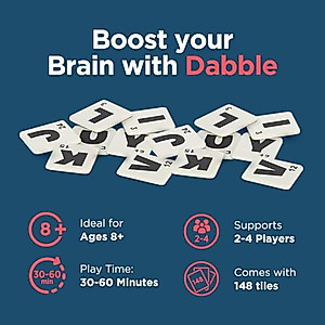 Dabble Word Game - Enhances Memory, Spelling, and Vocabulary for All Ages - Award-Winning, Engaging, Educational Entertainment for Kids, Families, and Seniors, 2-4 Players, Ages 8+