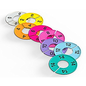discount sizing Set of Colored Clothing Round Rack Size Dividers (0-14) Various Quantities Available (24)