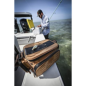 Plano Guide Series 3500 Tackle Bag, Beige, Includes 5 3500 Stowaway Organization Boxes, Premium Soft Fishing Tackle Storage, Waterproof & Non-Skid Base