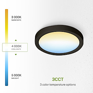 ASD LED 5" Round Flush Mount Light | 10W 720LM 3000-5000K 120V | 3CCT, Dimmable, Ultra Slim, ETL Listed | Thin Surface Lamp, Bedroom Ceiling Lighting | Bronze, 6 Pack