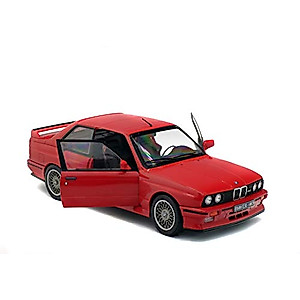Solido S1801502 1990 BMW E30 M3 Die Cast Car, Red, 1:18 Scale