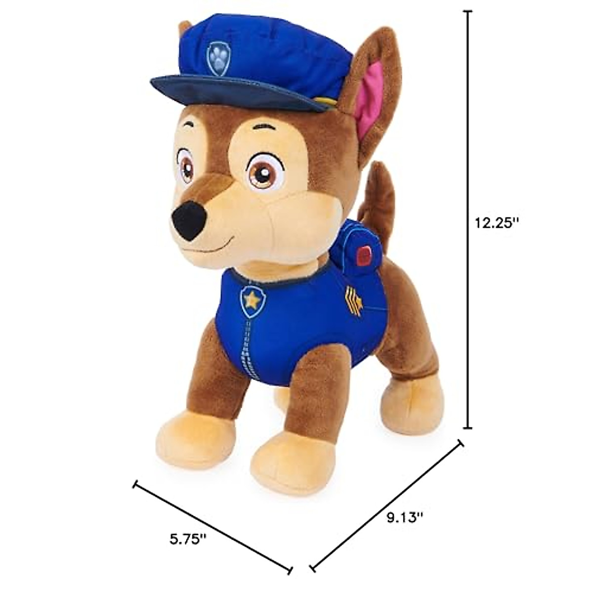 Paw Patrol, Talking Chase 12-Inch-Tall Interactive Plush Toys with Sounds, Phrases and Wagging Tail, Stuffed Animals, Kids Toys for Ages 3 and up