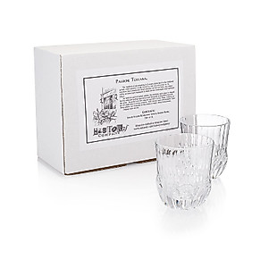 HISTORY COMPANY Luxury Crystal Double Rocks Glass, 2-Piece Set, Crafted in the Tuscany Region of Italy (Gift Box Collection)