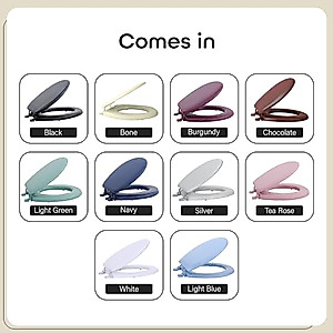 Soft Standard Vinyl Toilet Seat, Chocolate - 17 Inch Soft Vinyl Cover with Comfort Foam Cushioning - Fits All Standard Size Fixtures - Easy to Install Fantasia by Achim Home Decor