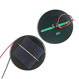 NUZAMAS Set of 4 Pieces 6V 80mm Micro Mini Solar Panel Cells, Wired, for Solar Power Energy, DIY Home, Garden Light, Science Projects - Toys - Battery Charger