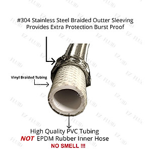 EZ-Fluid Plumbing 30" x 1/2" Fip x 3/8" Comp S.S Braided Flexible Water Hoses Connectors,Faucet Supply Line,Faucet Water Supply Hose Connector Lines For Bathroom,Kitchen,Outdoor Sink Faucets(1)