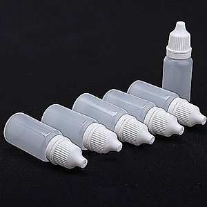 Grey990 5 Pcs Mini SizeDropper Bottle, 5-100ml Empty Plastic Bottles for Eye Liquid Dropper 50 ml