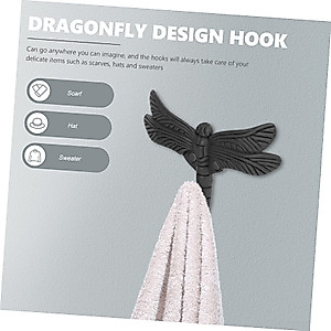 Cabilock Sturdy Iron Crafted Dragonfly Wall Hooks Multipurpose Coat and Hat Hanger Home Decor