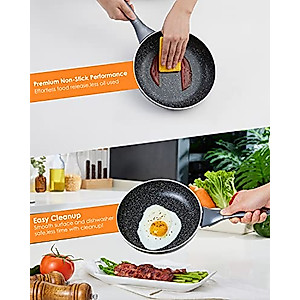 Induction Cookware Pots and Pans Set 10 Piece, BEZIA Dishwasher Safe Nonstick Cooking Pans, Stay-Cool Bakelite Handle, Scratch Resistant Kitchen Sets with Frying Pans, Saucepans & Stockpot