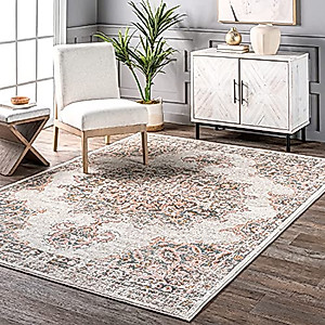 nuLOOM Helios Distressed Area Rug, 10' x 14', Beige
