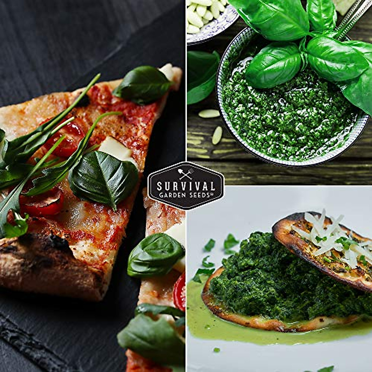 Survival Garden Seeds - Genovese Basil Seed for Planting - Packet with Instructions to Plant and Grow Delicious Italian Herbs in Your Home Vegetable Garden - Non-GMO Heirloom Variety