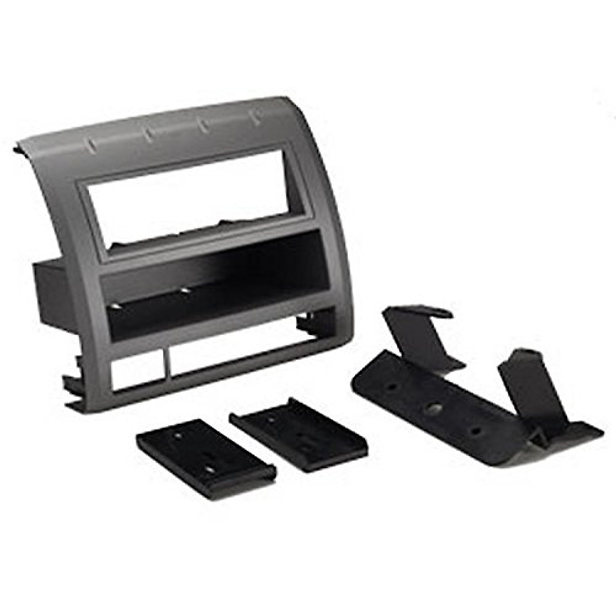 Scosche TA2052B Compatible with 2005-11 Toyota Tacoma DIN w/Molded Pocket Dash Kit Black, Silver