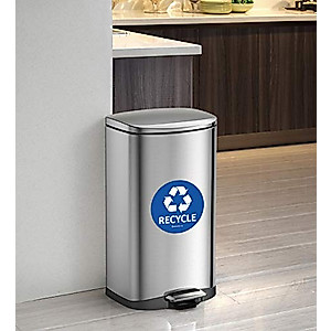 IGNIXIA (Pack of 4 Recycle & Trash Stickers Combo Indoor & Outdoor Trash Bin Decals Recycle & Trash Symbols Sticker 4 X 4 Inches Self Adhesive Peel & Stick (Blue and Black)