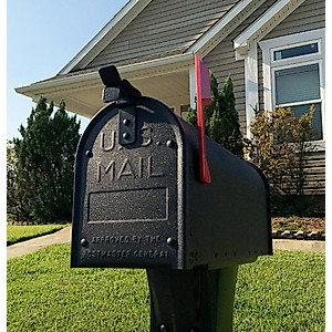Architectural Mailboxes Admiral Aluminum Post Mount Mailbox, Compatibility Code A, ADM11BAM, Textured Black, Medium Capacity