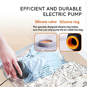 Wevac Small Vacuum Storage Bag (Small x 10) | Space Saver with Premium Electric Pump | Double Zip Seal | Special-Grip Clip | Ideal for Clothes, Blanket Compression and Travelling