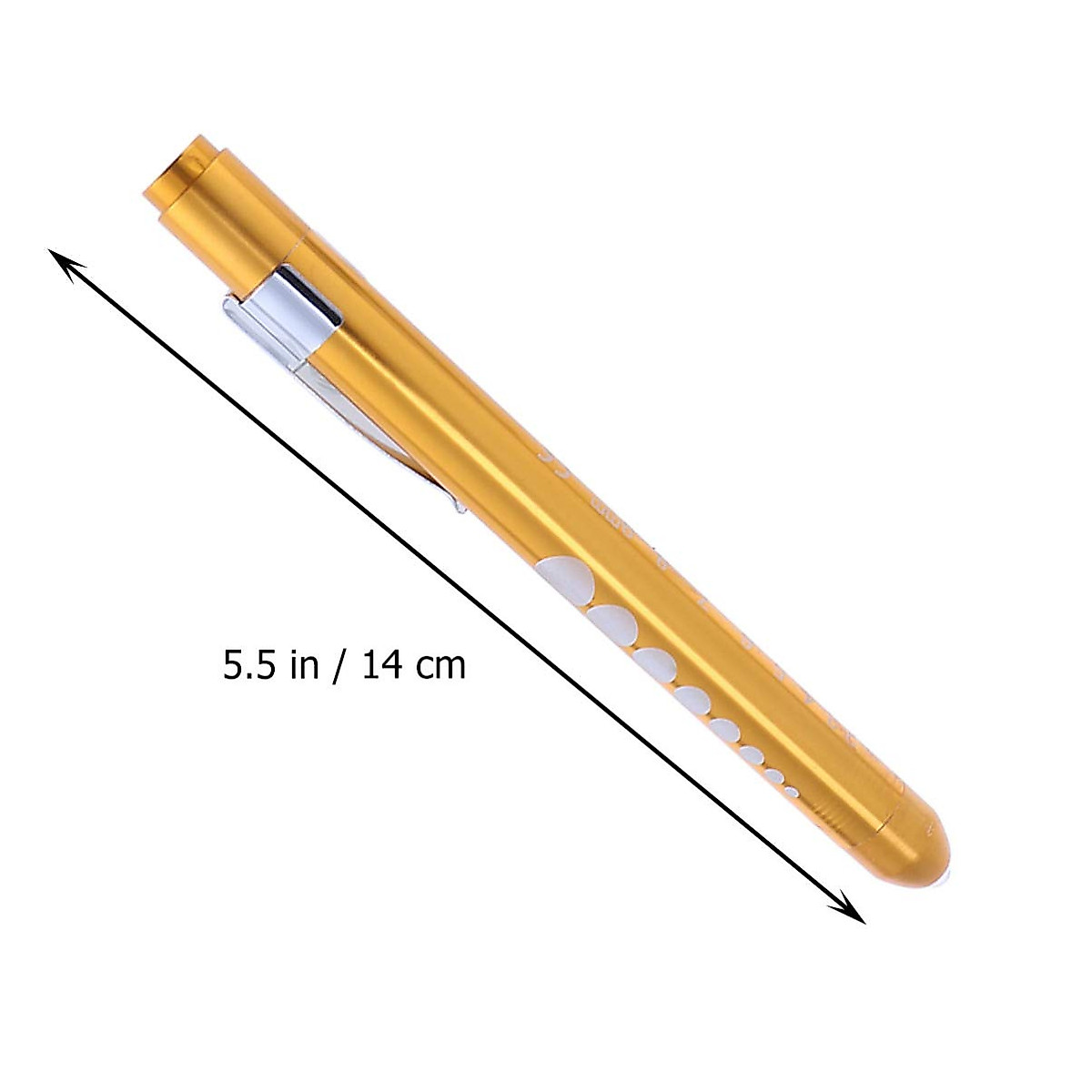 2pcs Penlight with Pupil Gauge, LED Penlight for Nurses, Reusable Medical Pen Light with Pupil Gauge and Ruler for Student Doctors, Yellow+ Silver