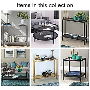 Henn&Hart 36" Wide Rectangular Console Table in Brass, Entryway Table, Accent Table for Living Room, Hallway