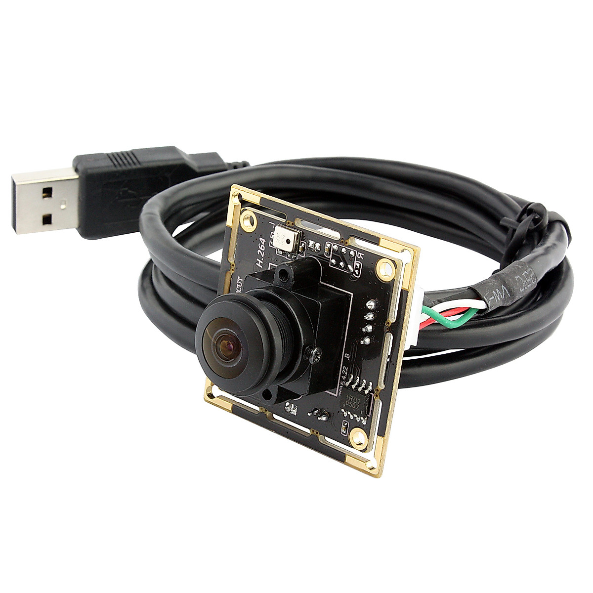 ELP 180degree Fisheye Raspberry Pi 1080P H.264 Microphone PC Web USB Security Camera for Laptop Wide Angle Mini UVC USB2.0 Video Audio Webcam Board 2MP CMOS AR0330 Lightburn Laser Camera for Computer