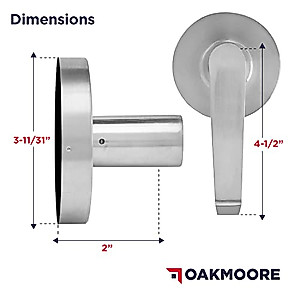 OAKMOORE Commercial Bathroom Door Handle (Privacy) – Heavy Duty Commercial Door Lock for Schools Offices Industrial Standard – Grade 2 UL CUL & ADA – Nickel Chrome – ANSI A156.2