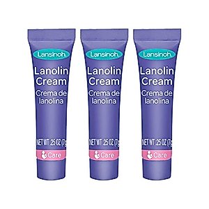 Lansinoh Lanolin Nipple Cream for Breastfeeding, 3 Mini Tubes