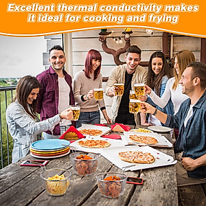Nuanchu 4 Pieces Deep Fry Basket 7.1 Inch Round Wire Fry Basket Stainless Steel Fryer Basket with Long Handle Frying Fryer Strainer for Pot French Fries Turkey Chicken Kitchen Cooking Tools