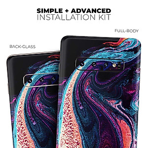 DesignSkinz Liquid Abstract Paint V38 Protective Vinyl Decal Wrap Skin Cover Compatible with The Samsung Galaxy S20 (Screen Trim & Back Glass Skin)