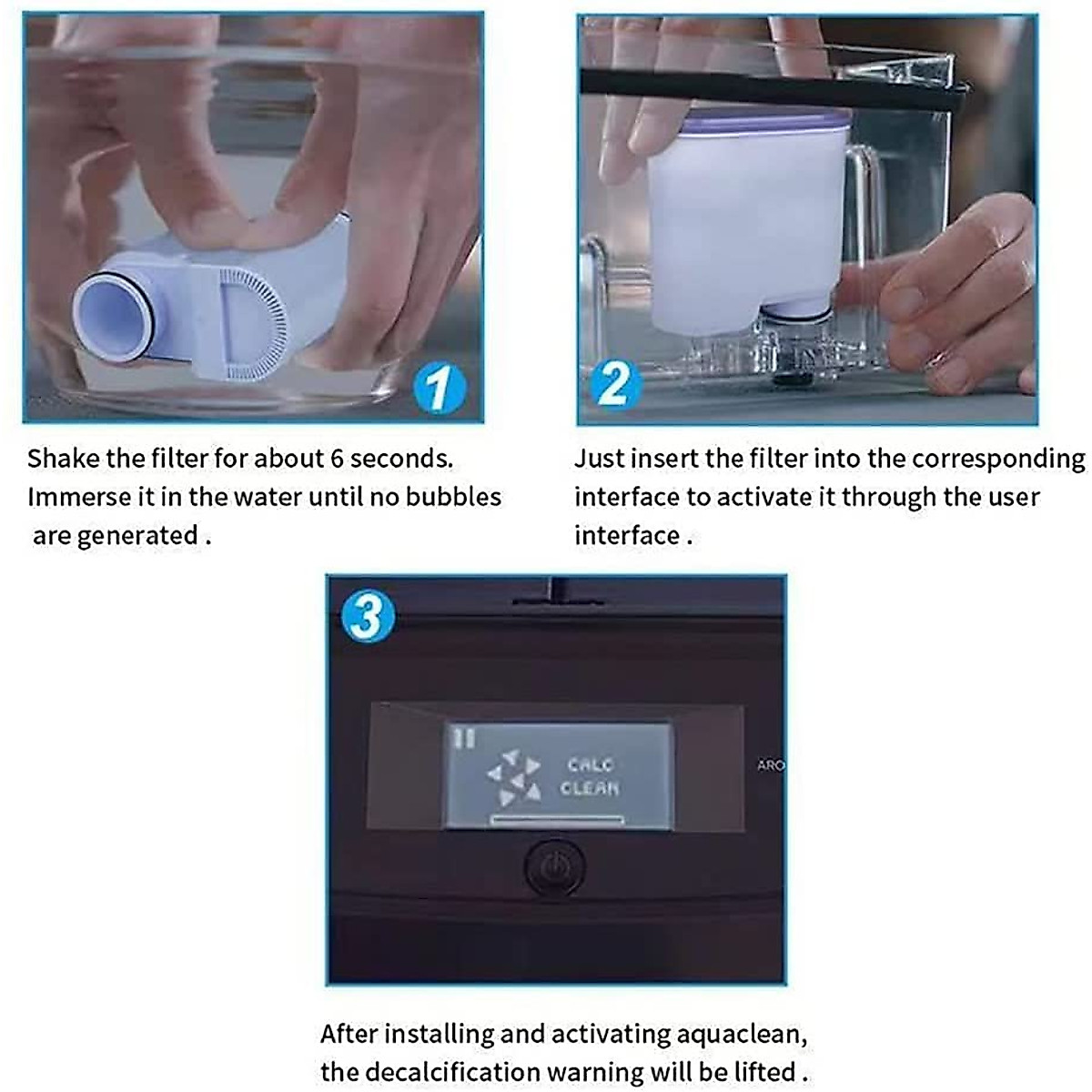 FCTATJR 4 Pack Coffee Machines Filter Compatible with Philips Saeco AquaClean CA6903, Aqua Clean Water for Fully Automatic Dedicated Anti-Lime Scale (4)