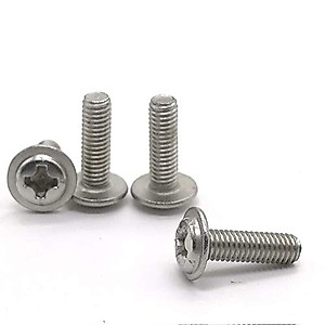 50Pcs M2 M2.5 M3 M4 PWM DIN967 304 Or Black Pan Padded Screws Referral for Computer Case Chassis Fixed Motherboard Screws with Pad - (Size: M3 50PCS/ 6mm/ 304 Stainless Steel) SCRW-096092