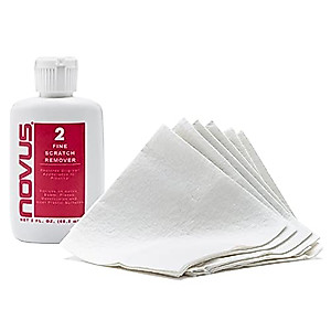 NOVUS Plastic Polish with 6ct Polish Mates Pack | Fine Scratch Remover #2 | 2 Ounce Bottle