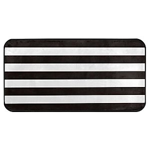 Kitchen Floor Mat White Black Stripe Non-Slip Kitchen Rug Comfort Rug for Floor, Office, Sink, Laundry 39 x 20 Inch