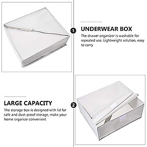 Cabilock Socks Underwear Cloth Drawer Organizer Cabinet Closet Organizer Storage Box with Lid for Clothes Socks Lingerie Underwear Ties