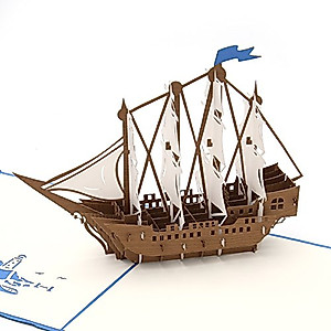 Liif Set Sail Ship 3D Greeting Fathers Day Pop Up Card For All Occasions, Congratulations, Fathers Day Card, Graduations, Retirement Card, Get Well