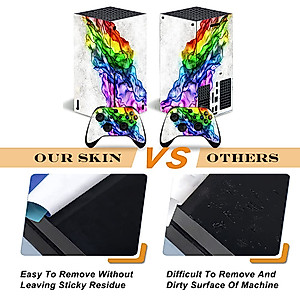 FOTTCZ Vinyl Skin for Xbox Series X Console and Controllers, Sticker Decal Protect Xbox Series X Devices - Rainbow Band