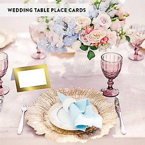 Andaz Press Table Tent Printable Place Cards, Metallic Gold 20-Pack,Seat Placement Cards Blank Place Cards for Table Settings Name Cards for Baby Shower, School Graduation Food Cards