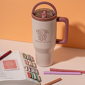 DIVERSEBEE 30 oz Insulated Stainless Steel Tumbler with Lid, Inspirational Birthday Thank You Gifts for Women, Mom, Wife, Girlfriend, Teacher, Her, Nurses, Best Friend, Travel Mug (Blush)