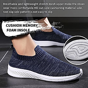 GENMAI SOEASY Women’s Walking Shoes Sneakers Daily Shoes Slip-on Lightweight Comfortable Breathable Blue