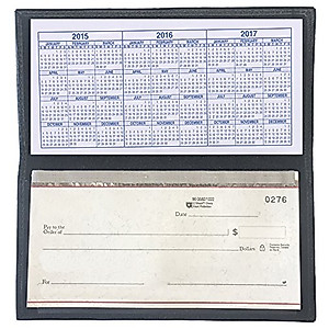 Black Basic Genuine Leather Checkbook Cover For Men & Women