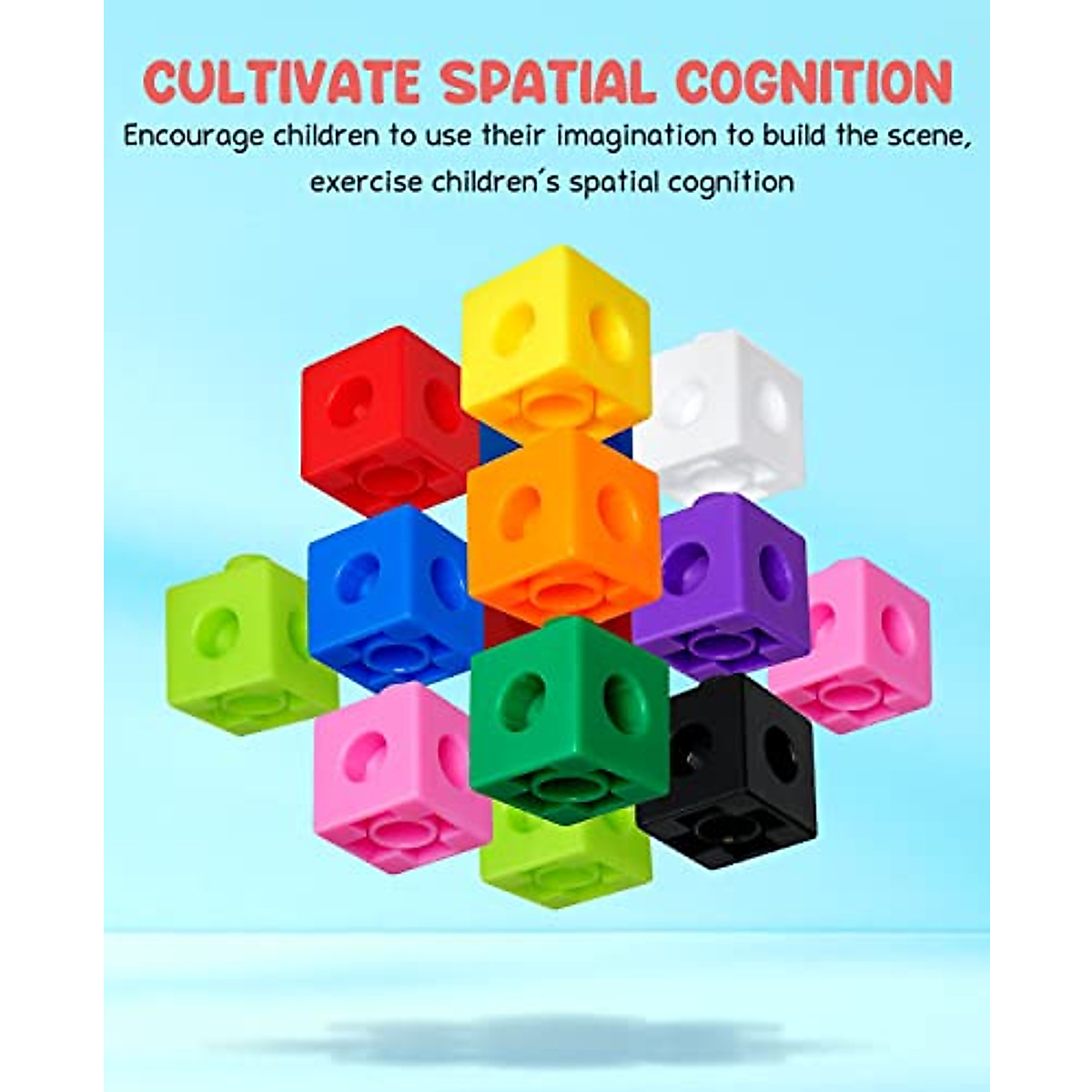 GAMENOTE Math Cubes Manipulatives with Activity Cards - Number Counting Blocks Toys Snap Linking Cube Math Counters for Kids Kindergarten Learning Activities