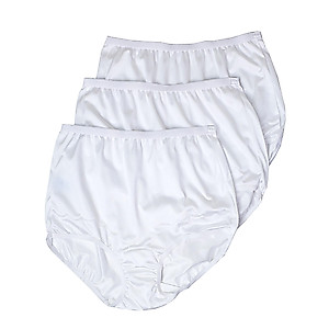 Dixie Belle 719 Scallop Trim High Waist Full Coverage Panty (3 Pack) (8, White)