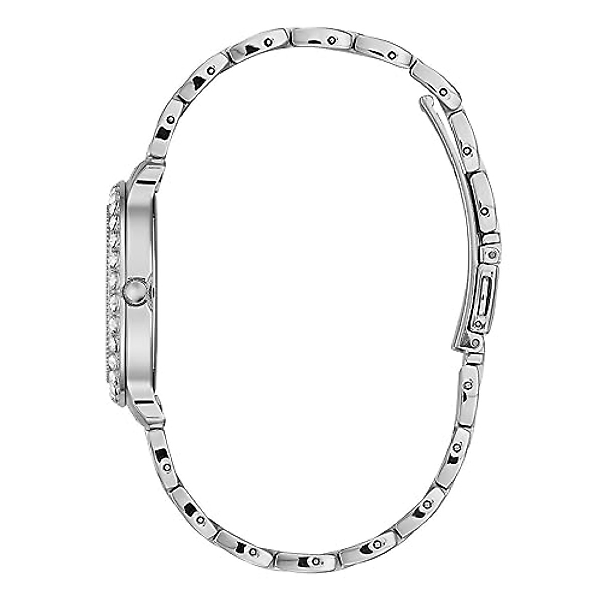 GUESS Stainless Steel + Pink Crystal Bracelet Watch. Color: Silver-Tone (Model: U1062L2)