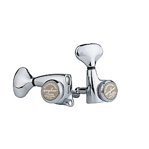 Guyker Guitar Locking Tuners (3L + 3R) - 1:21 Lock String Tuning Key Pegs Machine Head Set Replacement for ST TL SG LP Style Electric, Folk or Acoustic Guitars - Chrome