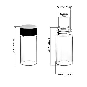 QWORK Glass Vials, 20 ml (0.7 oz), 20 Pieces Clear Glass Sample Vials for Liquid, Mini Empty Vial with Screw Cap