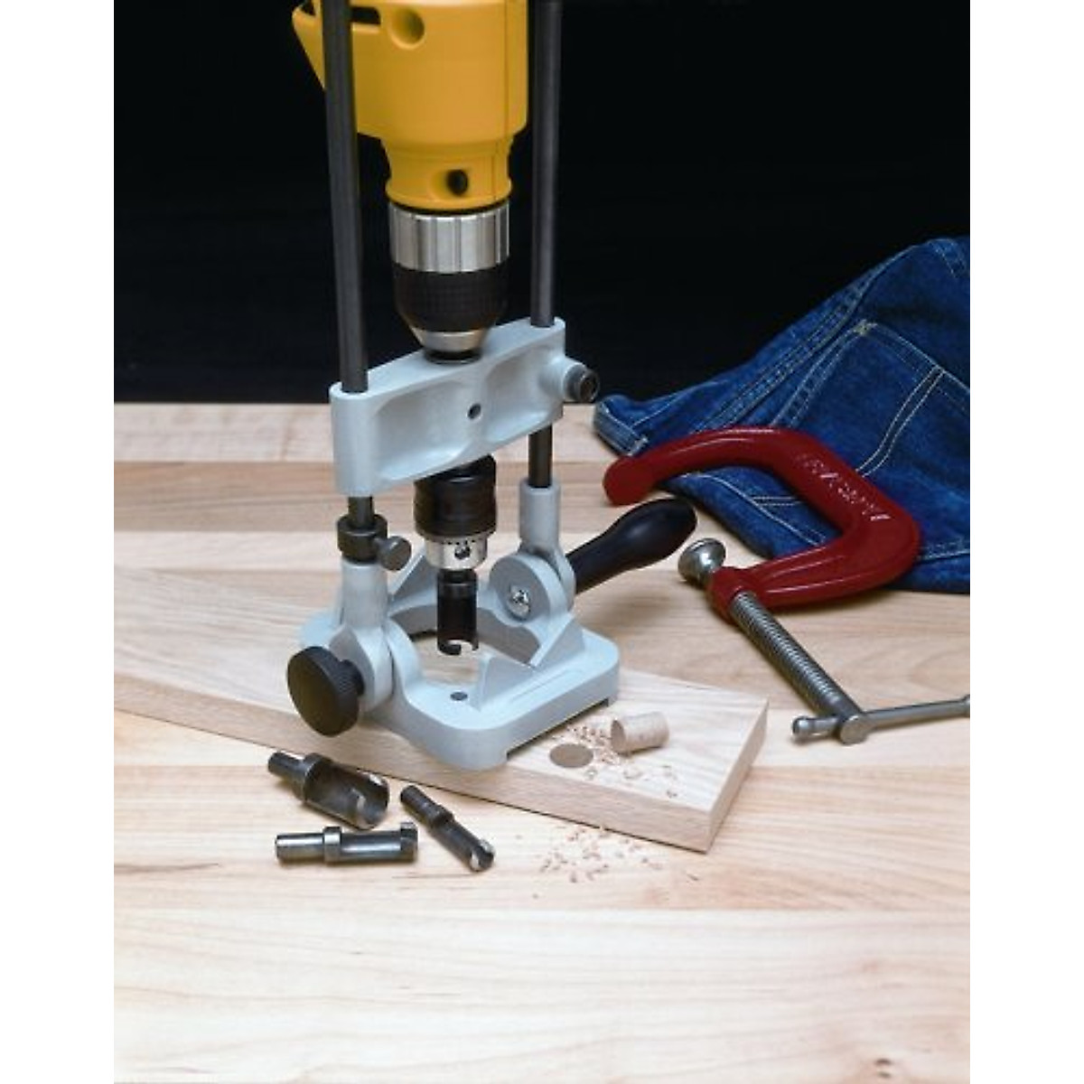 General Tools 36/37 Precision Drill Guide For 3/8-Inch or 1/2-Inch Power Drills, Portable & Lightweight, Folds Flat for Storage, Silver