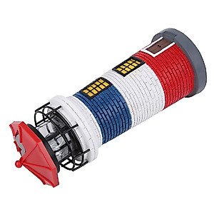 Solar Light, Easy to Install Rotating Lighthouse Light, Easy to Use Automatic Rotating Light Craft Ornament for Home Garden Yard(Red Blue White)