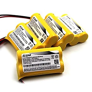 elxjar (5-Pack) 2.4V 600mAh Battery Replacement Exit Sign Emergency Light Exitronix 10010036 Lithonia 10010034 Interstate NIC1394 BEL-179