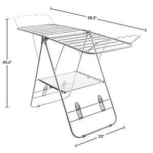 Everyday Home Clothes Drying Rack - Indoor/Outdoor Portable Laundry Rack for Clothing, Towels, Shoes and More - Collapsible Clothes Stand (White)