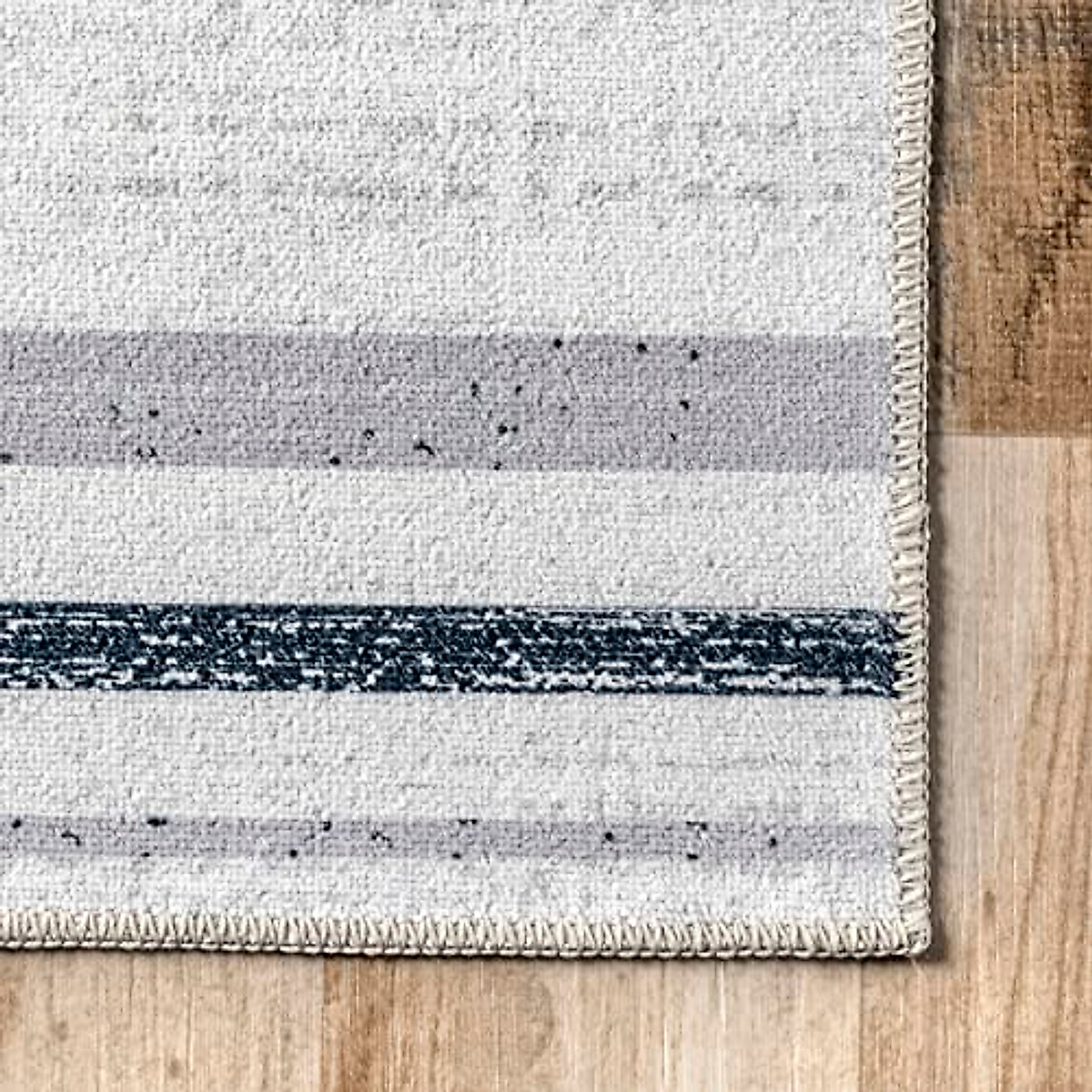 nuLOOM Camila Machine Washable Lunar Eclipse Ultra Thin Area Rug, 4' x 6', Grey