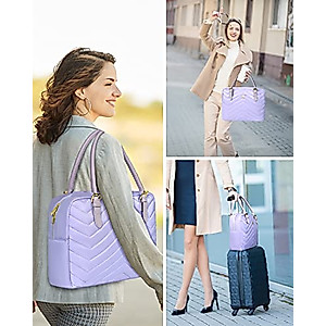 Laptop Bag for Women, 15.6 Inch Slim Computer Bag Laptop Briefcase, Lightweight Water Resistant Laptop Accessories Carrying Case Sleeve Cute Business Work Office Handbag Gifts for Women Travel, Purple