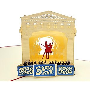iGifts And Cards Inspirational Ballet Dancers 3D Pop Up Greeting Card - Orchestra, Beautiful, Curtains, Stage, Half-Fold, Birthday, Thinking of You, Retirement, Congratulations