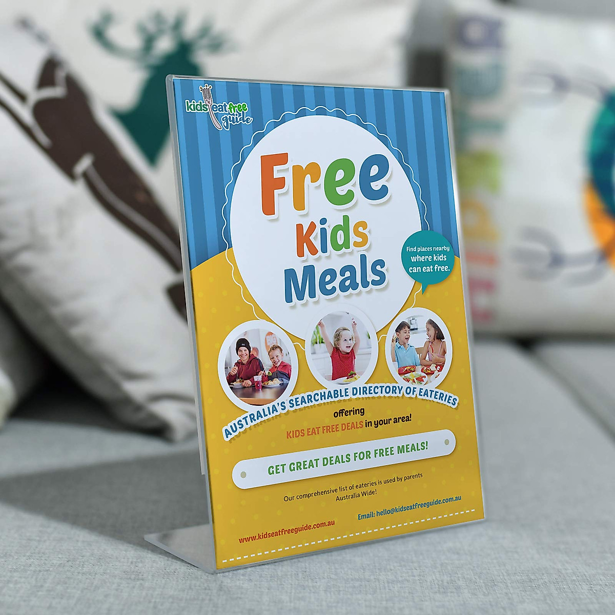 Acrylic Sign Holder 8.5 x 11 Inches, Slant Back Clear Table Top Display Plastic Stand, Double Sided, Display Stand, Acrylic Frame for Store, Homes, Restaurants, Offices - Vertical 12 Pack